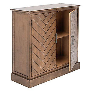Safavieh Home Collection Peyton Brown 2-Door 2-Shelf Storage Buffet Sideboard Table (Fully Assembled)