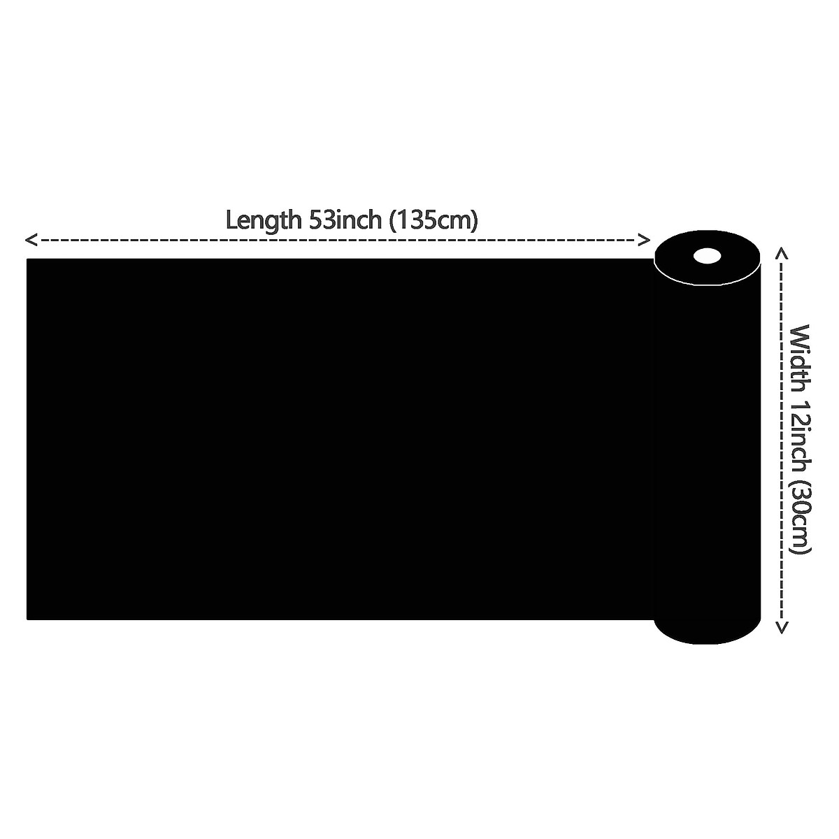 Smooth Solid Color Black Faux Leather Sheets Roll 12"X53" (30cmX135cm),Very Suitable for Making Crafts, Leather Earrings, Bows,Sewing(Black)