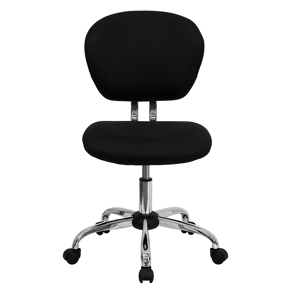 Flash Furniture Mid-Back Black Mesh Padded Swivel Task Office Chair with Chrome Base