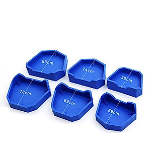 MrHugoo 6 Pcs Blue Base Former Kit Dental Lab Model Base Set Plaster Mold Filling Gypsum Base