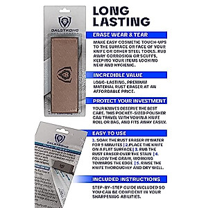 Dalstrong Premium Rust Eraser - Knife Maintenance and Care - For Knives, Scissors, Steel Pots and Pans, Whetstones, and more - Calcium Carbonate
