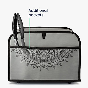 kwmobile Cover Compatible with 2 Slice Toaster - Cover for Toaster - Indian Sun Grey