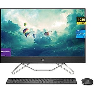 HP 27" FHD All-in-One Desktop, Intel Core i7-1255U Processor, 32GB RAM 1TB SSD, WiFi, Bluetooth, Webcam, Wireless Keyboard & Mouse, Windows 11 Pro, Black