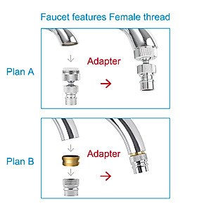 Hibbent 2 PACK Dishwasher Faucet Adapter, Dishwasher Snap Adapter Connection, One with Swivel Ball Joint and The Other One with Faucet Aerator, 15/16-27Male Outside and 55/64-27Female Inside, Chrome