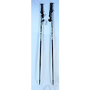 Ski Poles Downhill/Alpine Aluminum Black/Silver Ski Poles Pick Size Pair with Baskets 2023 Model (115cm/46)