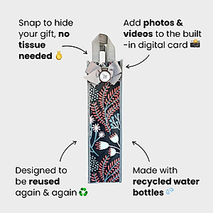 Tokki Reusable Wine Gift Bag with Handles and Built-In QR Greeting Card | Add Photos, Videos, or GIFs to Wine Bag for Birthday Gift, Thank You Gift, Retirement Gift, Hostess Gift | Inspire