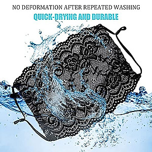 8 Pieces Masquerade Lace Face Covering Halloween Face Covering Double and Single Layer Embroidery Lace Face Covering Hanging Ear Elastic Face Covering Breathable Face Covering for Women and Girls