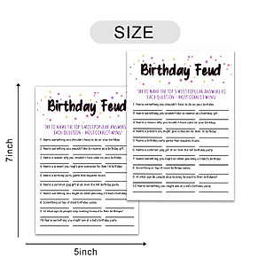 Adult Birthday Party Game, Birthday Feud Birthday Game Cards, Adult Birthday Party Game, Fun Novelty Cards for Birthday, Birthday Party Supplies Game Idea, 5 * 7 inches