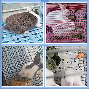 4 Pcs Rabbit Feet Pad Plastic Bunny Cage Floor Mat Foot Resting Hole Leak Water Nest Mat Pet for Small Animal Hamster Rat Chinchilla Guinea Pig Cats Dogs (White)