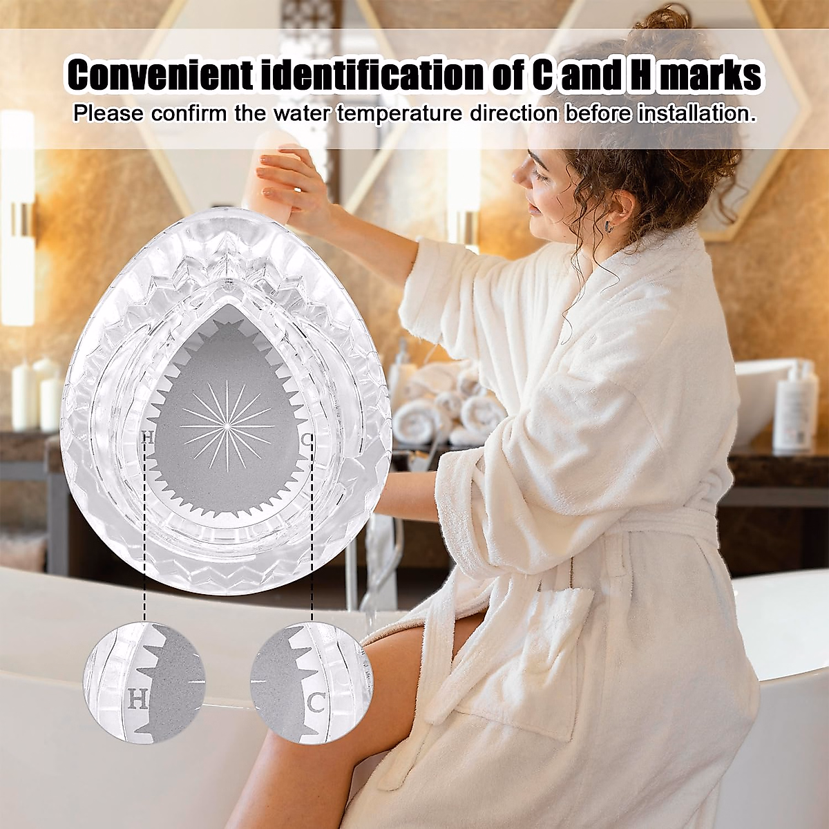 Replacement Knob Compatible with Moen 100710 Shower Handle, Bathroom Faucet Tub Knobs Replacement Parts for Single Handle Bathtub Bathroom Faucet Accessory