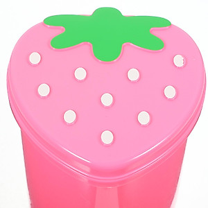 Kichvoe Strawberry Trash Can Cute Trash Can Desktop Trash Can Mini Pink Garbage Can Strawberry Countertop Wastebasket for Desk Bathroom Bedroom Kitchen Office
