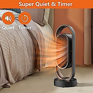 Fit Choice 1500W Oscillating Space Heater for Indoor Use, Fast Heating Within 2s with PTC Heating Tech, 3 Timers & 3 Heating Temperature with Remote Control for Office and Home