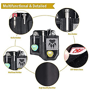 VIPERADE PL8 Multitool Sheath, EDC Leather Organizer Sheath with DIY Patch Area, Leather Sheath for Multitool, Knife, EDC Tools, EDC Pocket Organizer for Men