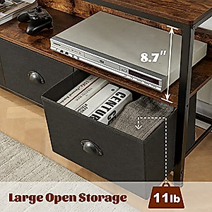 PRAISUN Dresser TV Stand with Storage and Drawers , Wide Dresser for Bedroom, Entertainment Center for 55 inch TV for Living Room, Chest, Closets and Nursery - Black and Rustic Brown