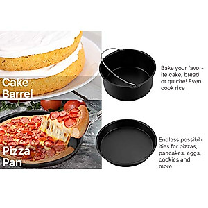 Flexzion Air Fryer Accessories for Phillips Gowise Ninja Foodi Cozyna Cosori Nuwave Air Fryer Accessories Parts 6 Set 7 Inch Fit All 2.6, 3.7, 5, 5.3, 5.8, 6, 8, 12 QT with Air Fryer Recipe Cookbook