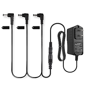 Mr.Power Guitar Effects Power Supply Adapter 9V DC 1A (1000mA) with Daisy Chain Cord Cable Free Insulated Cap (9V Adapter + 3 Way Cable)