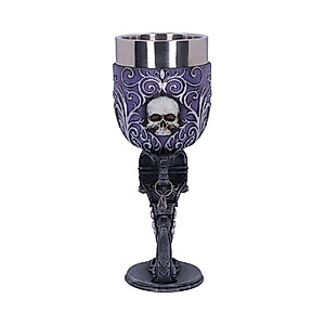 Nemesis Now B5168R0 Deaths Desire Twin Skull Heart Set of Two Goblets, Purple, 18.5cm