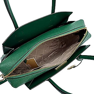 Michael Kors Mercer Belted Medium Top Zip Satchel (Jewel Green)