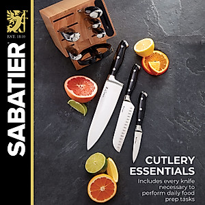Sabatier Forged Triple Rivet Knife Block Set, 16-Piece, Black