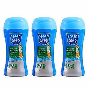 Fresh Step Cat Litter Crystals In Fresh Scent | Cat Litter Box Deodorizer | Combats Cat Odors and Neutralizes Smells to Keep Your Home Clean, 15 Ounces - 3 Pack