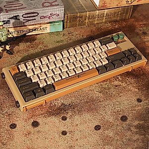 Shurikey 65% Gaming Keyboard, White LED Backlit, Wireless Wired Mechanical Keyboard(Varmilo EC V2 Ivy Switch) for Windows Mac OS Android - Hanzo 002