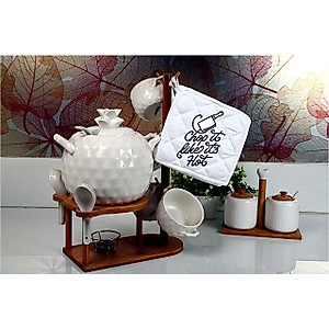 Funny Baking Pot Holder Chop it like it's hot Heat Resistant Oven Mitts with Sayings Kitchen Hot Pads Housewarming Gifts Baking Lover SET of 2