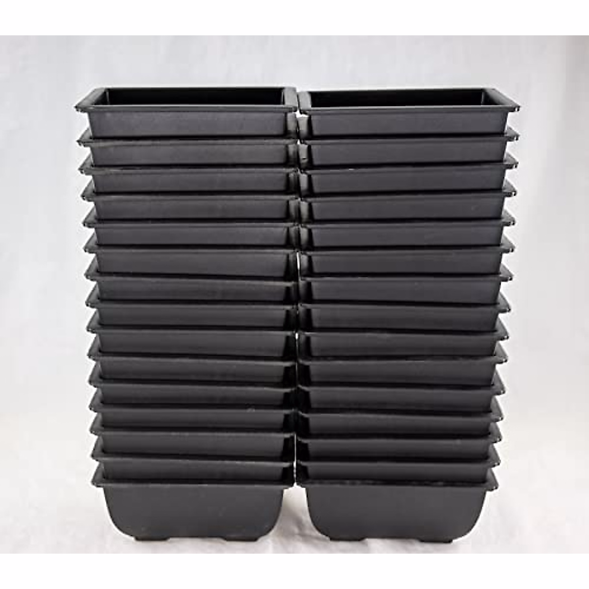 30 Rectangular Black Plastic Bonsai Training Pot, Cactus & Succulent Planter - 5"x 3.5"x 2"