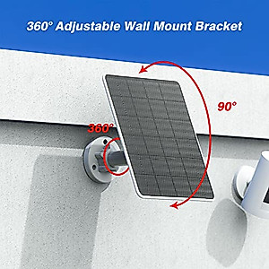 Solar Panel for Ring Camera, Camera Solar Panel Charger for Ring Spotlight Camera Battery and Stick Up Cam Battery, IP65 Waterproof, Adjustable Security Wall Mount, 9.8ft Cable