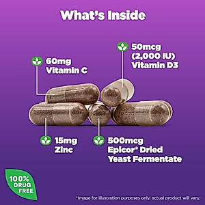 Natrol Immune Boost Capsules, Immune Support Dietary Supplement, Made with EpiCor Clinically Tested, Includes Vitamins C, D3, Selenium and Zinc, 30 Count