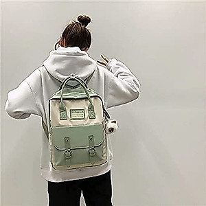 Aesthetic Kawaii Backpack for School (light green)