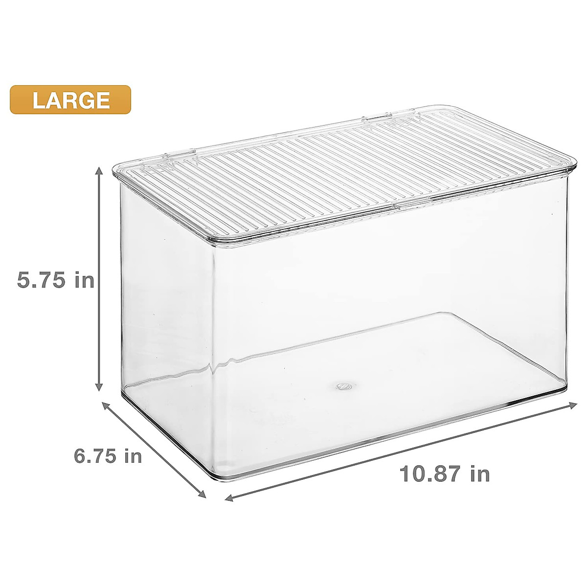 Sorbus Durable Plastic Storage Bins with Lids- Stackable Refrigerator Organizer Bins- MultiPurpose & Versatile- Lightweight Pantry Organizer- Perfect Cabinet Organizers and Storage for Kitchen- 2 Pack