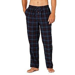 Amazon Essentials Men's Flannel Pajama Pant (Available in Big & Tall), Black Blue Plaid, X-Large
