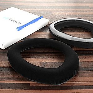 Geekria Comfort Velour Replacement Ear Pads for Sennheiser HD800 Headphones Ear Cushions, Headset Earpads, Ear Cups Repair Parts (Black)