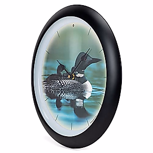 Mark Feldstein & Associates Call of The Loon Artwork Matte Black 13 inch Sound Wall Clock