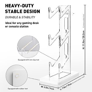 OAPRIRE Universal 3 Tier Controller Holder and Headset Stand for PS5 PS4 XBOX ONE SWITCH STEAM, Controller Stand Gaming Accessories, Build Your Game Fortresses (White)