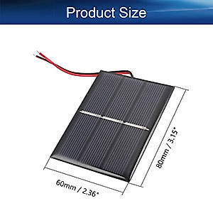 Heyiarbeit 1 Pcs 1.5V 0.65W Mini Polysilicon Epoxy Resin DIY Solar Panel Module 60mm x 80mm/2.36" x 3.15" for Cell Charger