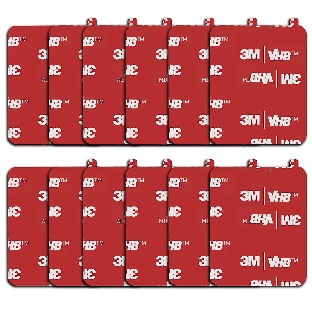 12 Pack 1.96 in x 1.57 in "(40*50mm) Very High Bond Sticky Adhesive Replacement,Double Sided Pads Gule for Dashboard Windshield Suction Cup Phone Holder Car DVR Home Suction Hooks GPS Navigation (Red)