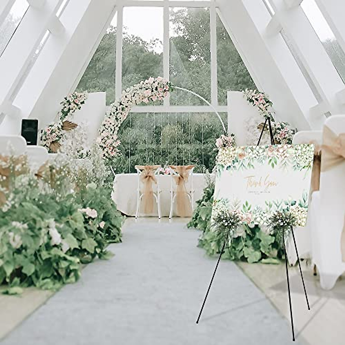 Artist Easel Stand for Display Wedding Sign & Poster - 63 Inches Tall Easle for Display Holder - Portable Collapsable Poster Easel - Floor Adjustable Metal Painting Easels Tripod Black