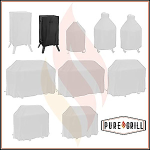 Pure Grill 30-inch Smoker BBQ Grill Cover for Electric Vertical Smokers - Universal Fit, Heavy-Duty, Waterproof, Fade Resistant Fabric (Cover - 19&quot; x 17&quot; x 30&quot;)