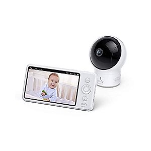 eufy Baby, SpaceView Pro 720p Video Baby Monitor with 5’’ Screen, Two-Way Audio, Pan & Tilt, Night Vision, Lullaby Player, Ideal for New Parents, Wide Angle Lens Not Included（Renewed）
