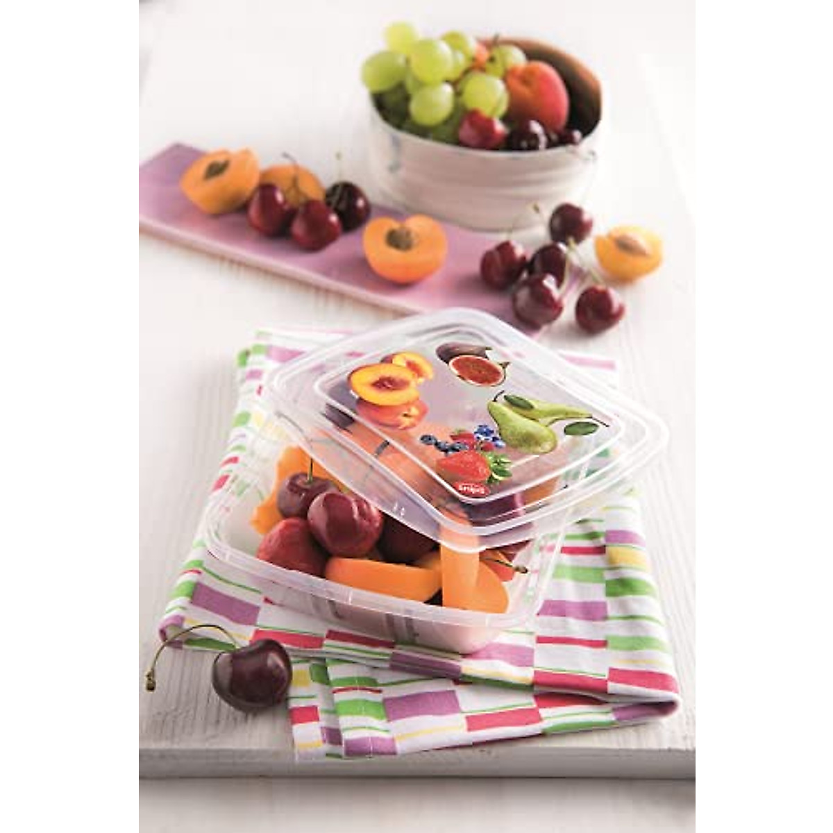 Snips Storage Food Container with Airtight Lid, Set of 3, 16-Ounce, 5", Clear