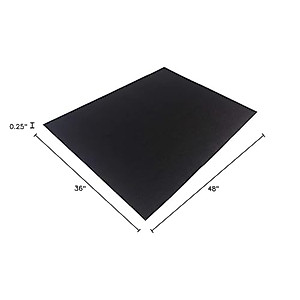 CAP Barbell Premium Stationary Bike Mat, Exercise Equipment Mat, Home Gym Floor Protection, Black, Pebble Design, 48" x 36" x ¼”, Square Edges