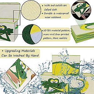 BOOHIT Extra Large Toy Box for Boys, Kids Toy Chest, Childrens Cute with Lid Toy Storage Organizers and Storage Bin for Playroom, Girl Collapsible Storage and Nursery Organization (Crocodile)