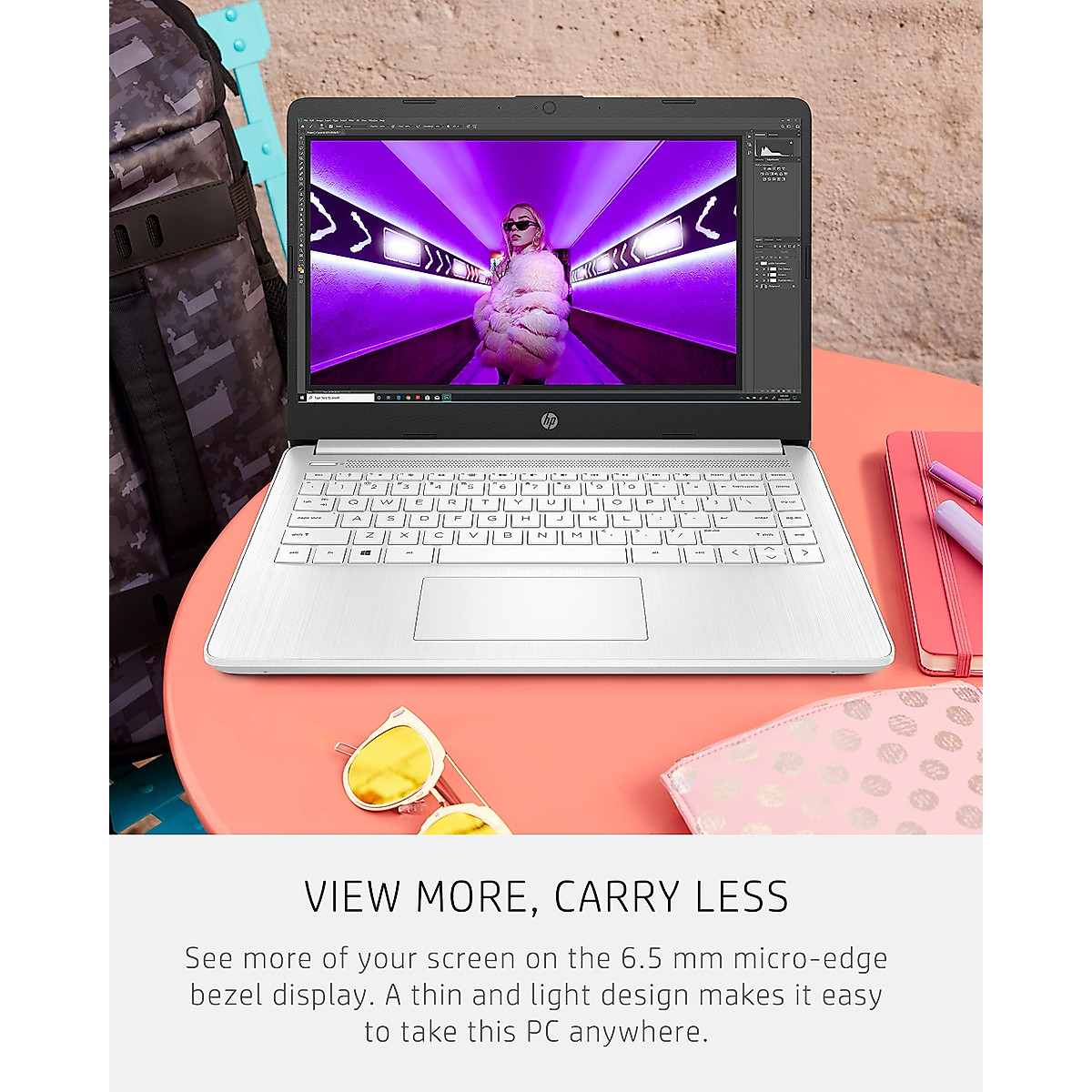 HP Stream 14-inch Laptop for Student and Business - Intel Quad-Core Processor, 8GB RAM, 320GB Storage (64GB eMMC + 256GB Card), 1-Year Office 365, Webcam, 11H Long Battery Life, Wi-Fi, Win11 H in S