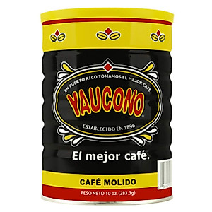 Yaucono Ground Coffee, Arabica, Medium Roast, Puerto Rico, 10 Ounce Can (Pack of 1)