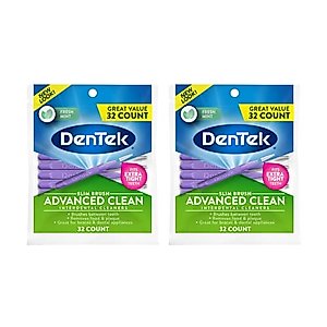 DenTek Complete Clean Easy Reach Floss Picks, Advanced Fluoride Coating, Mouthwash Blast Flavor, 75 ct. (Pack of 2)