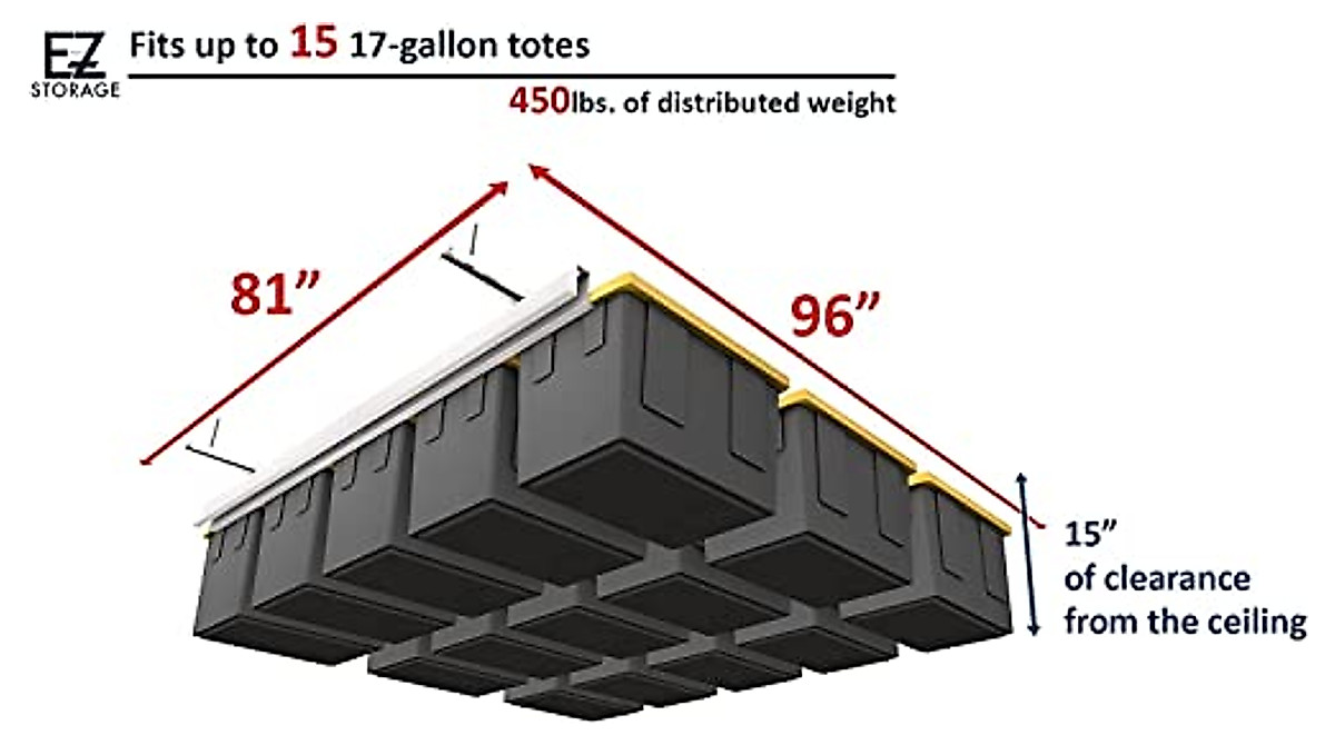 E-Z Garage Storage Tote Slide Rack | Maximize Ceiling Space