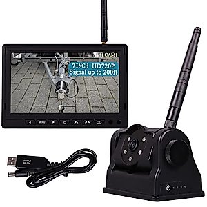 Magnetic Wireless Backup Camera Hitch with 7" IPS Monitor - HD 720P Camera Built-in Rechargeable Long Life Battery Powered Backup Rear View Portable for Hooking Horse Trailer/Rv/5th Wheels/Boats