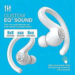 JLab JBuds Air Sport True Wireless Bluetooth Earbuds + Charging Case, White, IP66 Sweat Resistance, Class 1 Bluetooth 5.0 Connection, 3 EQ Sound Settings Signature, Balanced, Bass Boost (Renewed)