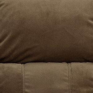 Flash Furniture Charlie Microfiber Kids Recliner with Flip-Up Storage Arms and Safety Recline, Contemporary Reclining Chair for Kids, Supports up to 90 lbs., Brown